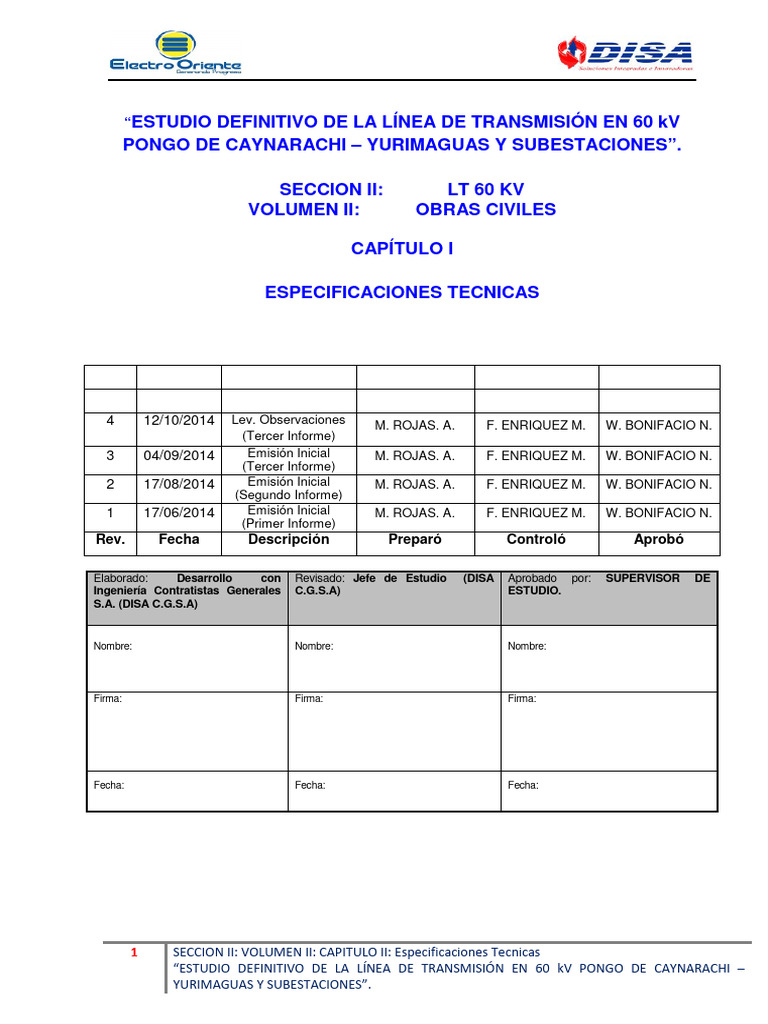Especificaciones Técnicas Obras Civiles | PDF | Cemento | Hormigón