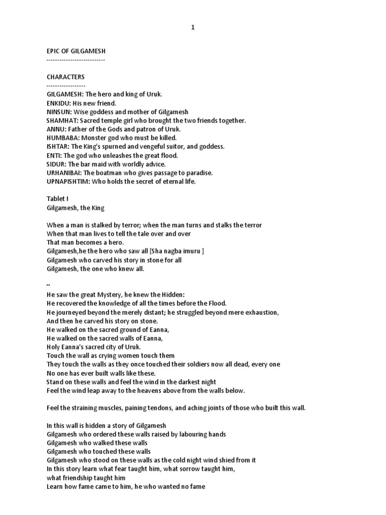 Epic of Gilgamesh | PDF | Epic Of Gilgamesh | Mesopotamian Mythology