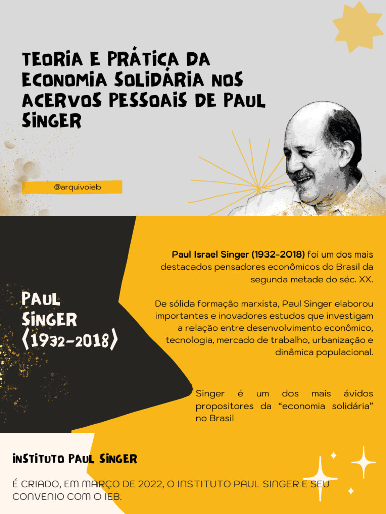 Acervo de Paul Singer: Economia Solidária | PDF | História