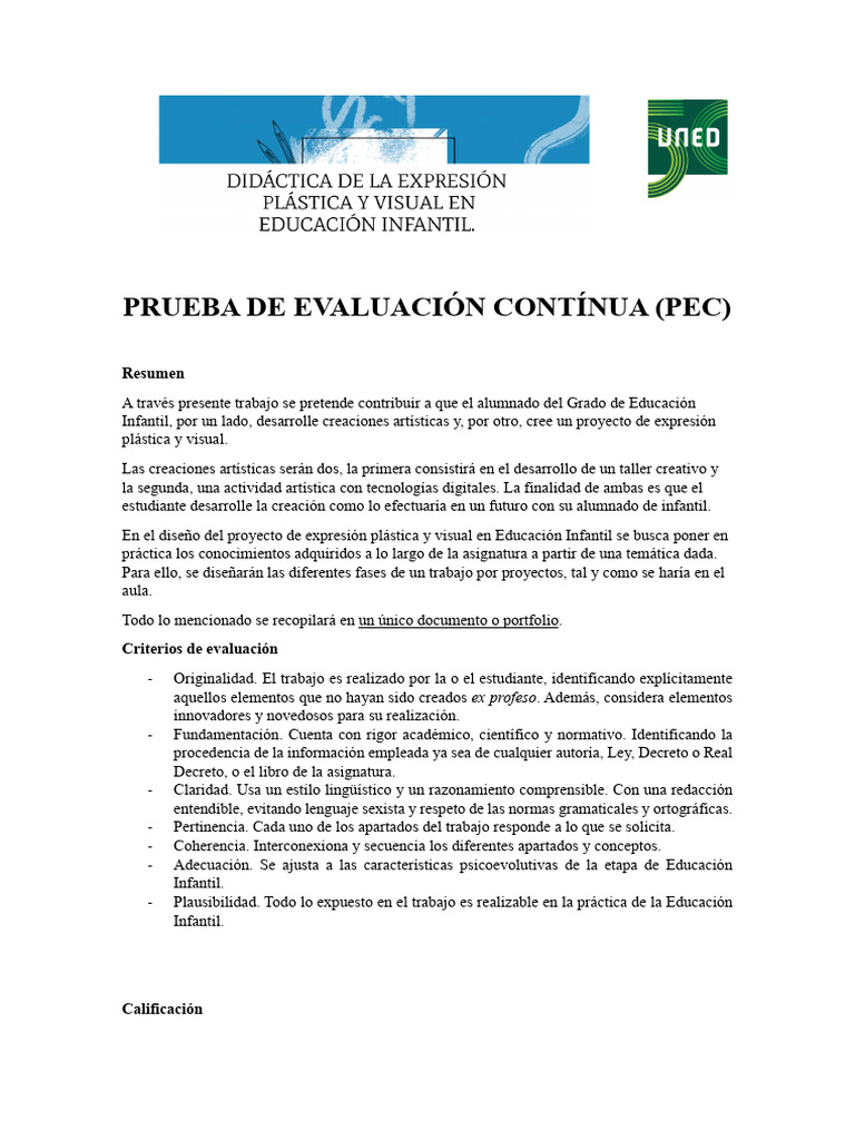 Pec 2024 | PDF | Evaluación | Plan de estudios
