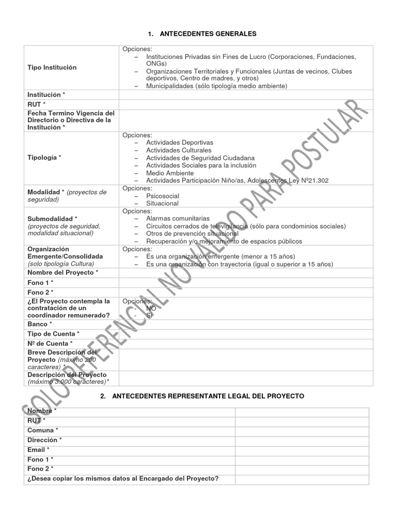 Modelo Formulario Web | PDF