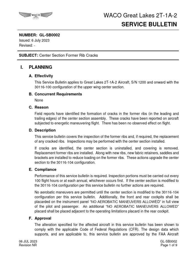 GL-SB0002 - Center Section Rib Replacement - REV NR | PDF | Rivet | Aircraft