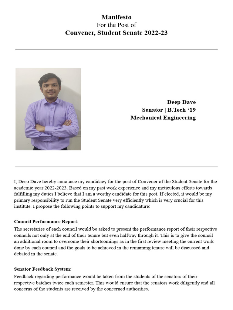 Deep Kant Dave Convener Manifesto | PDF | Finance & Money Management | Art