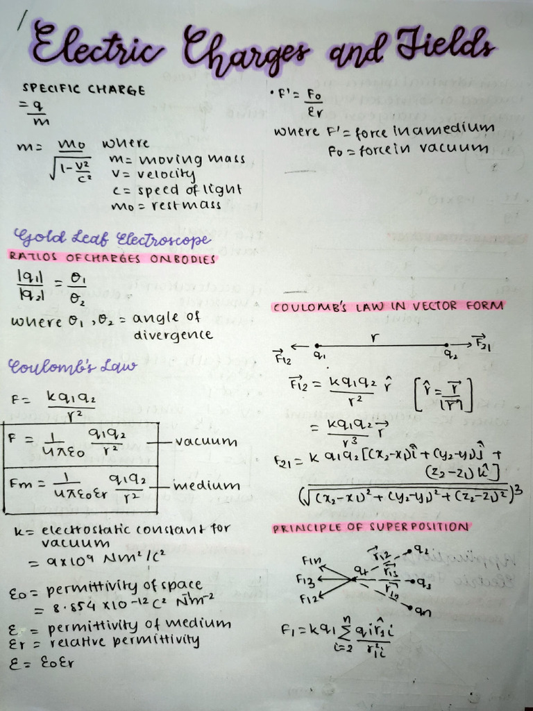 Chapter 1 Electric Charges and Fields | PDF