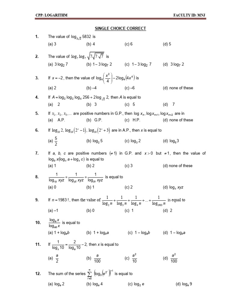 Log BT | PDF | Logarithm | Function (Mathematics)