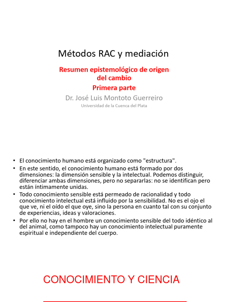 Métodos RAC y Mediación | PDF | Comunicación | Conocimiento