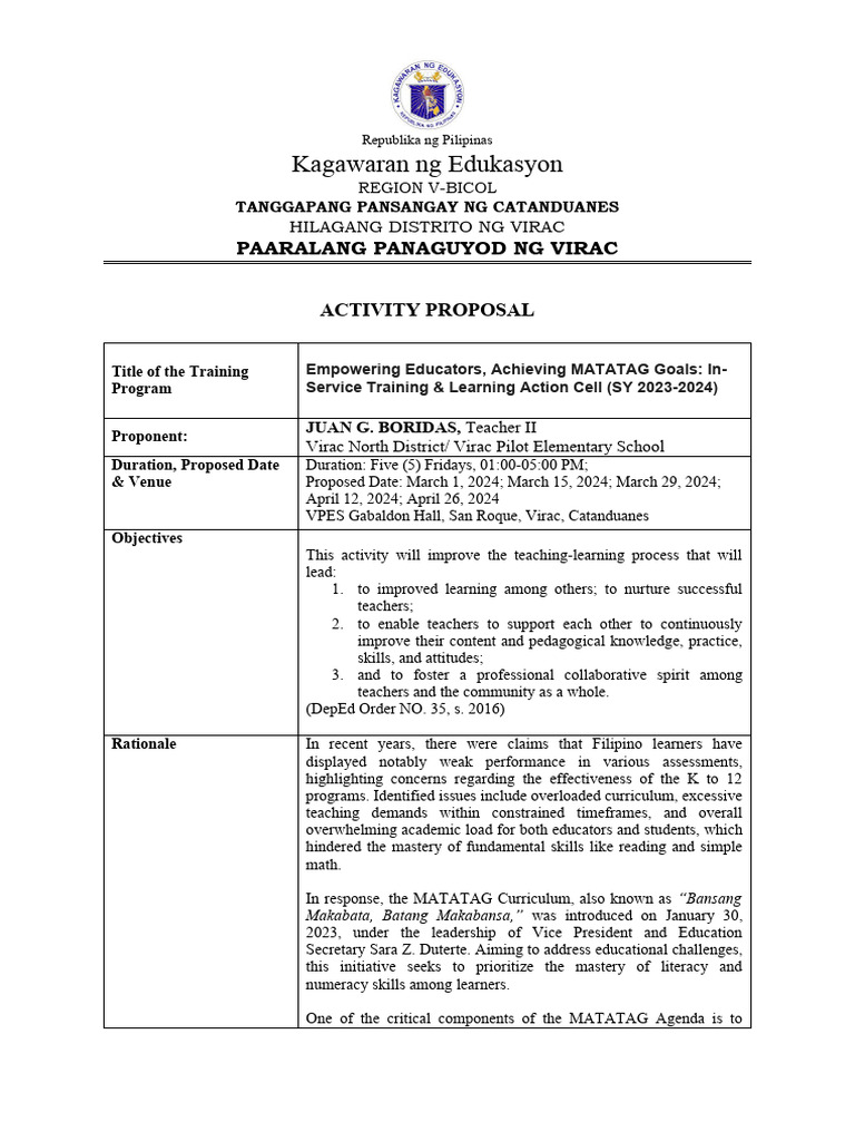 Lac 2024-Ar-Jay Callos | PDF | Teachers | Curriculum