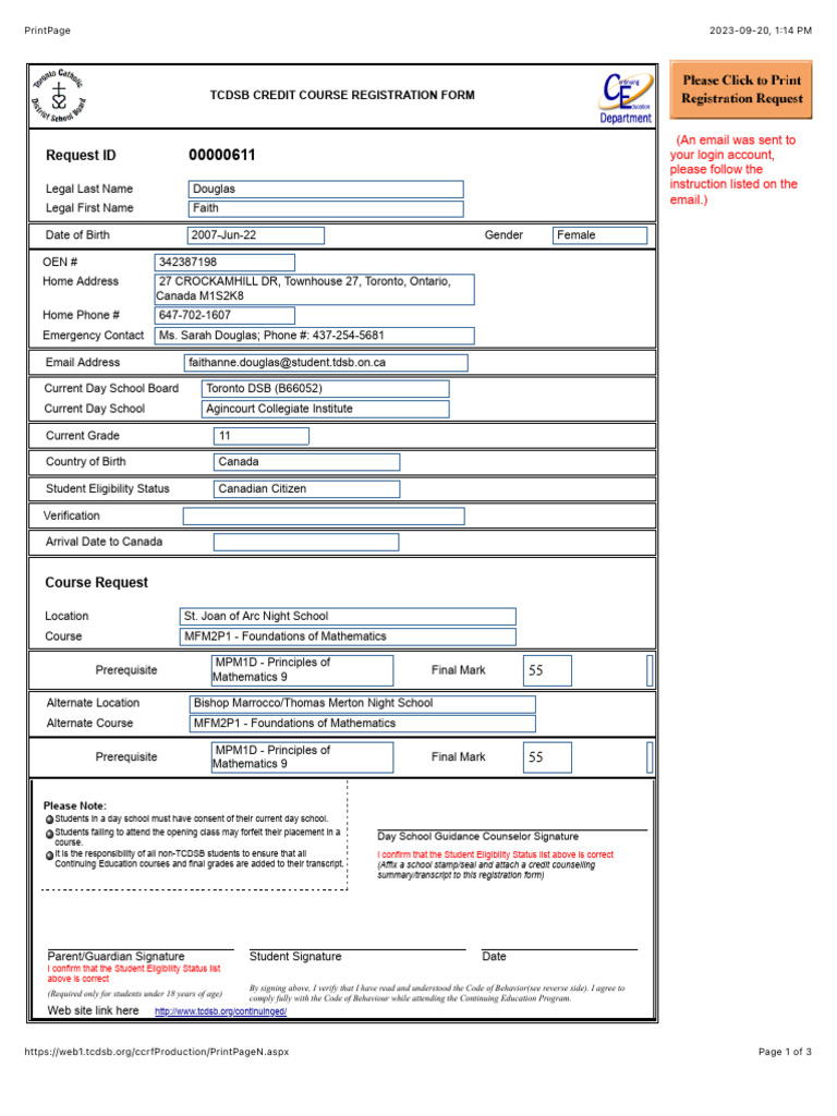 TCDSB Registration | Download Free PDF | Violence | Justice