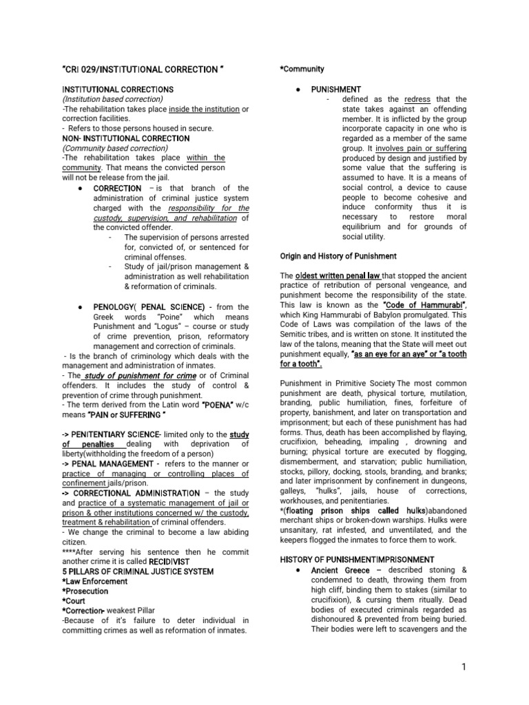 029reviewer Institutional Correction | PDF | Prison | Crimes