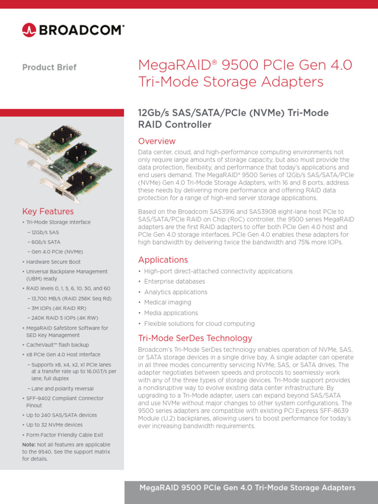 LSI 9500 系列 PCEI4.0 RAID 2021 | PDF | Computer Architecture | Computer ...