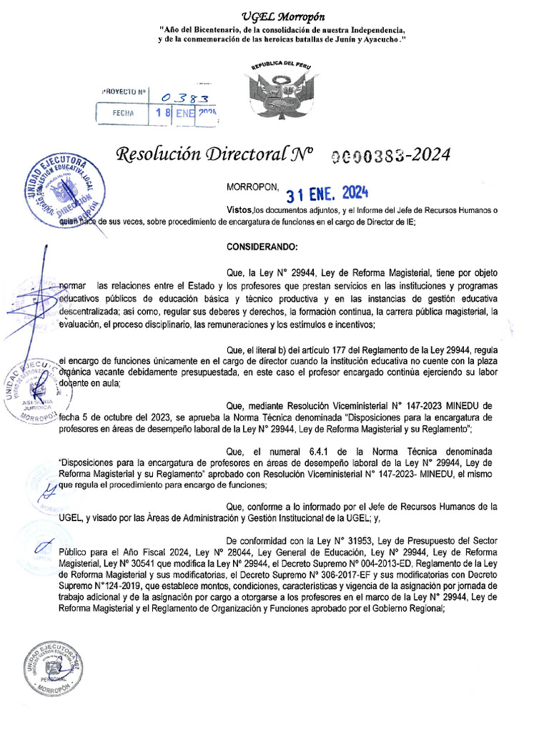 RD 383 - Encargatura | PDF