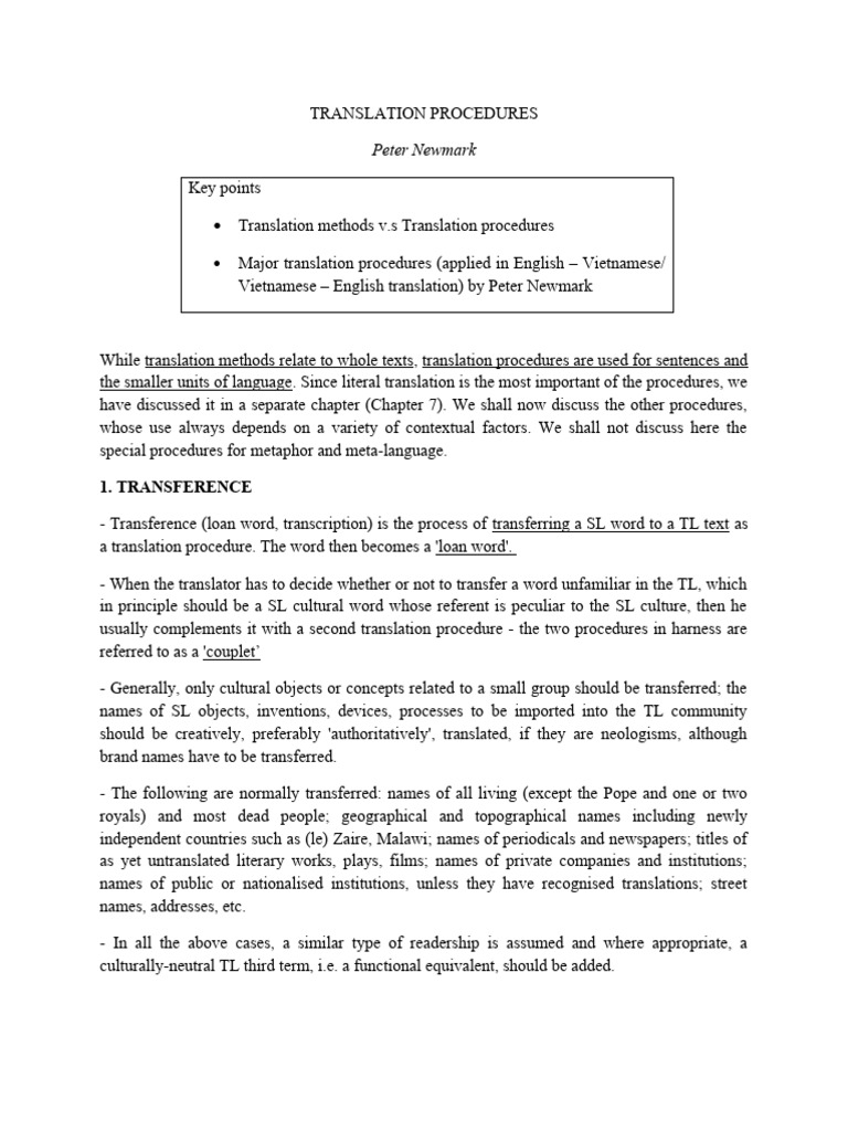 LECTURE NOTES - U4 - Procedures | PDF | Translations | Grammar