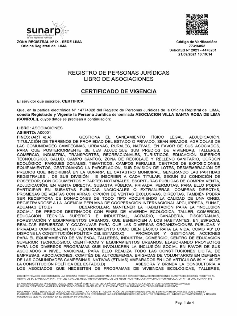 Vigencia de Poder Sanroli | PDF