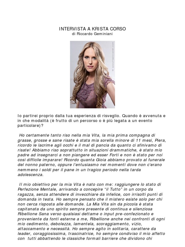 Inter Vista A Krista Corso | PDF