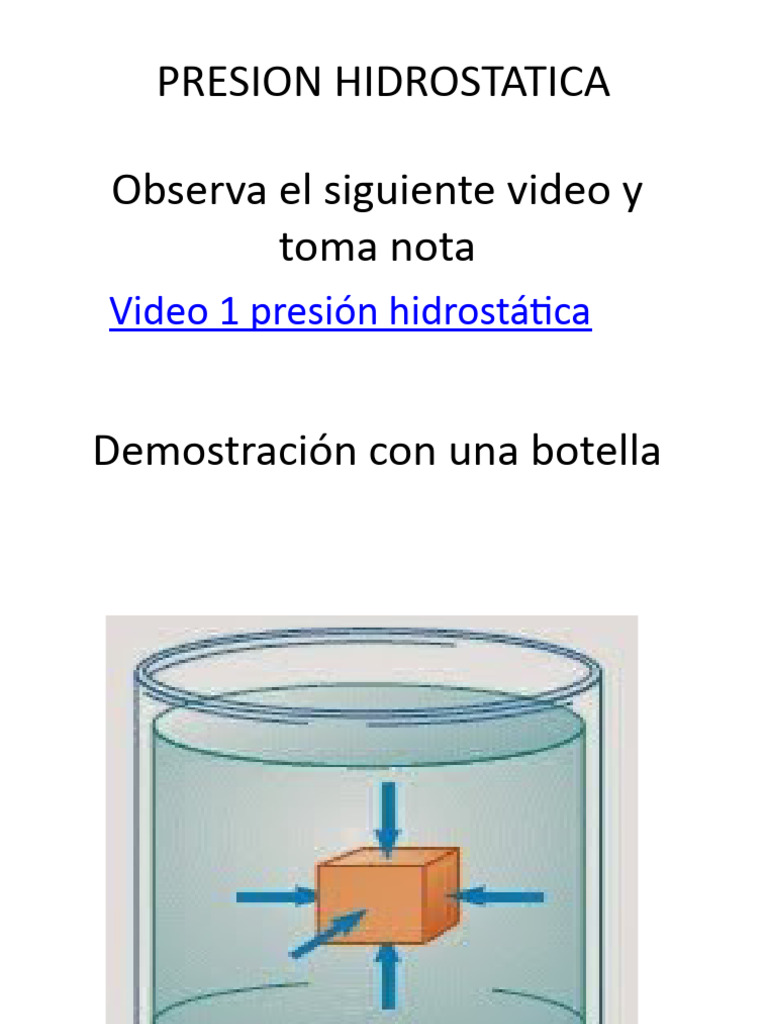 PRESION HIDROSTATICA-pascal | PDF | Pascal (Unidad) | Presión