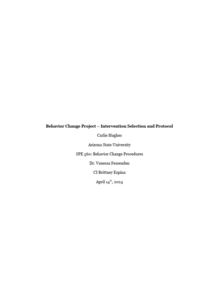 SPE 560 - Module 5 Behavior Change Project (3) | PDF | Reinforcement ...