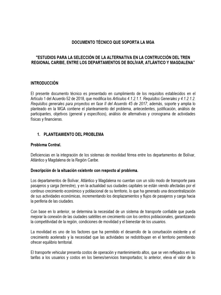 4 Documento Tecnico MGA V - 1 | Descargar gratis PDF | Logística ...