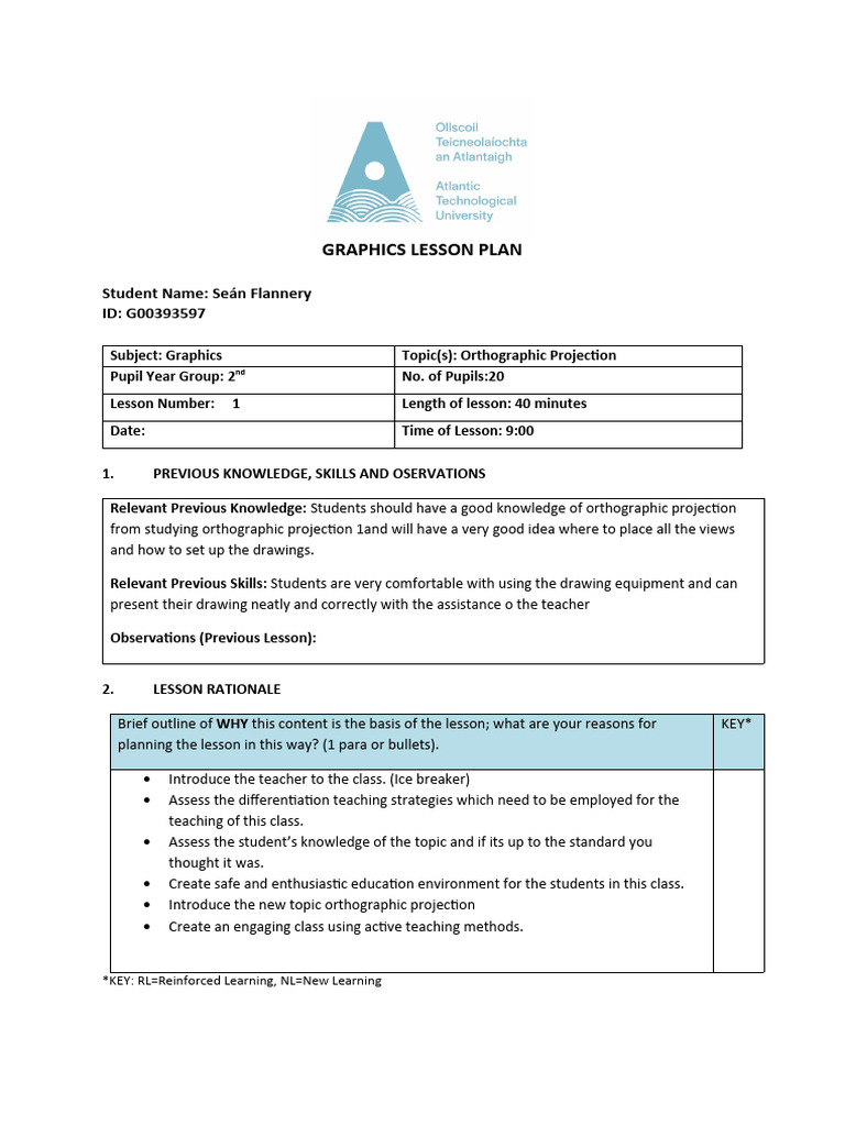 Lesson 1 Orthographic Projection Sample | PDF | Learning | Teachers