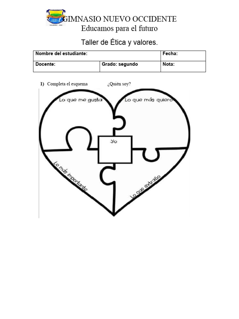 Taller de Etica y Valores Segundo. | PDF