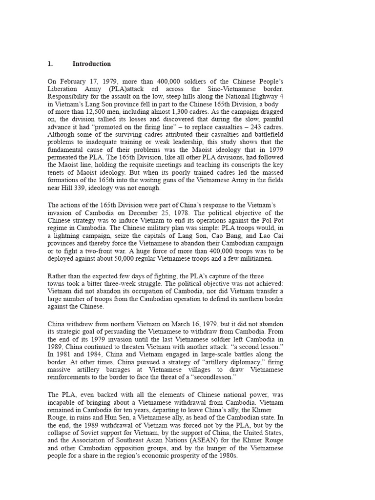 Intro | PDF | People's Liberation Army | International Relations