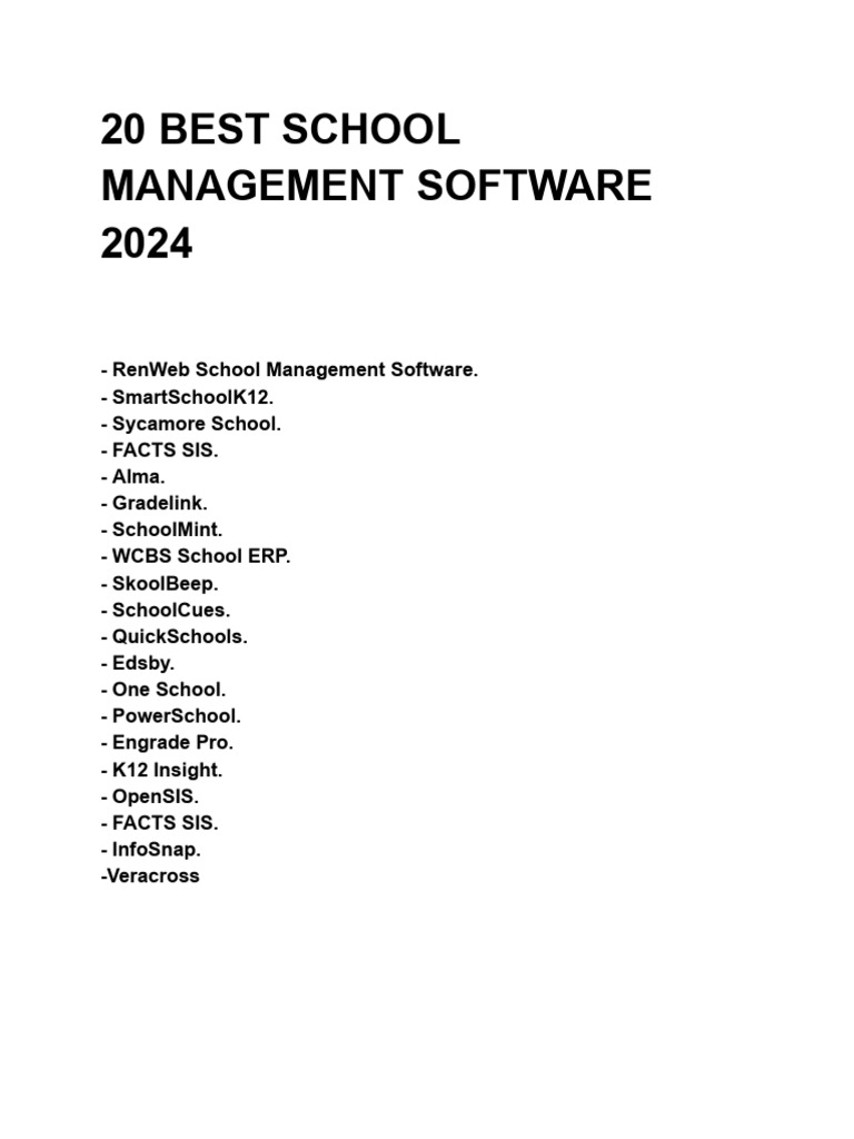 20 Best School Management Software 2024 | PDF | Computing | Information ... 20 Best School Management Software 2024 | PDF | Computing | Information ...