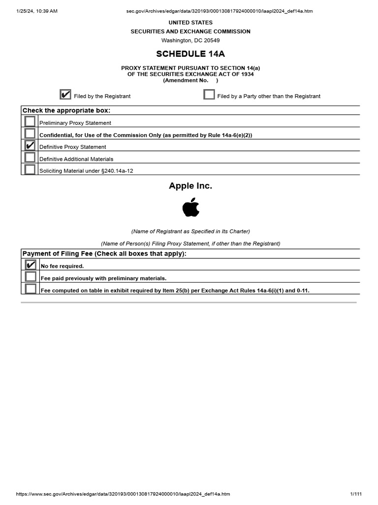 apple document statement | PDF | Apple Inc. | Executive Compensation