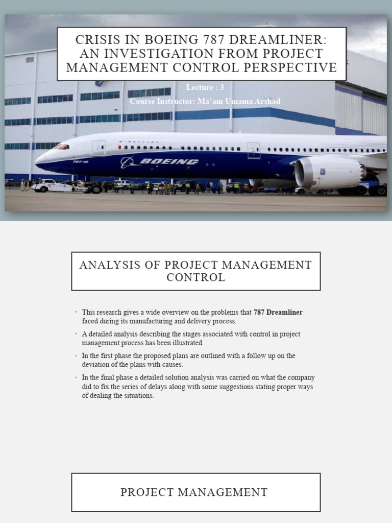 Crisis in Boeing 787 Dreamliner | Download Free PDF | Project ...