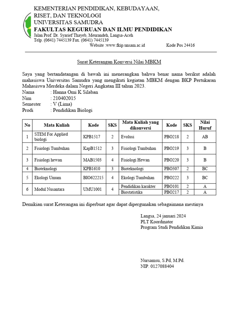Contoh KHS | PDF | Sains & Matematika