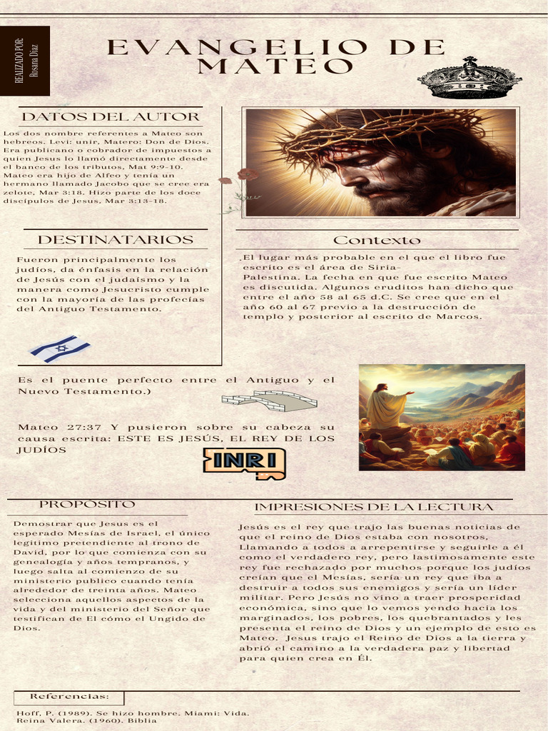 Infografía del Evangelio de Mateo | PDF | Evangelio de Mateo | Jesús