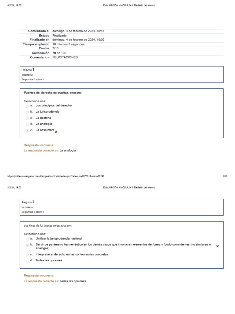 EVALUACIÓN - MÓDULO 3_ DIPLOMADO DE DEREC ADMIN | PDF | Constitución | Caso de ley