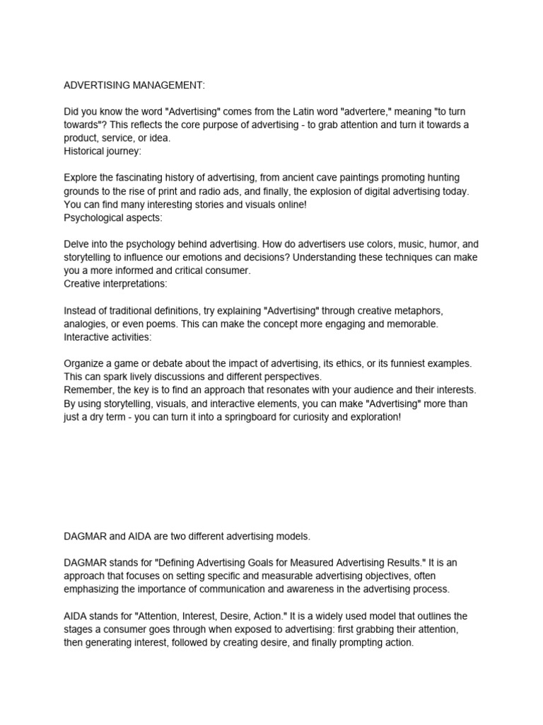 Advertising Notes | Download Free PDF | Advertising | Brand