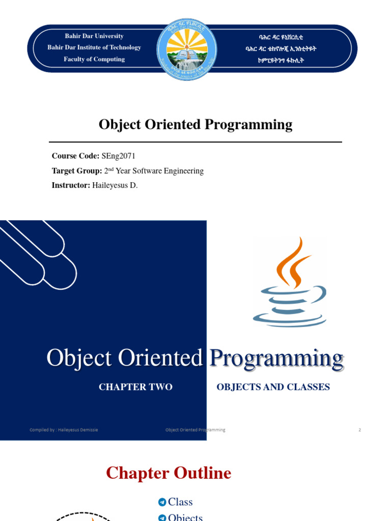 Bahir Dar Chapter Two | PDF | Programming | Constructor (Object ... Bahir Dar Chapter Two | PDF | Programming | Constructor (Object ...