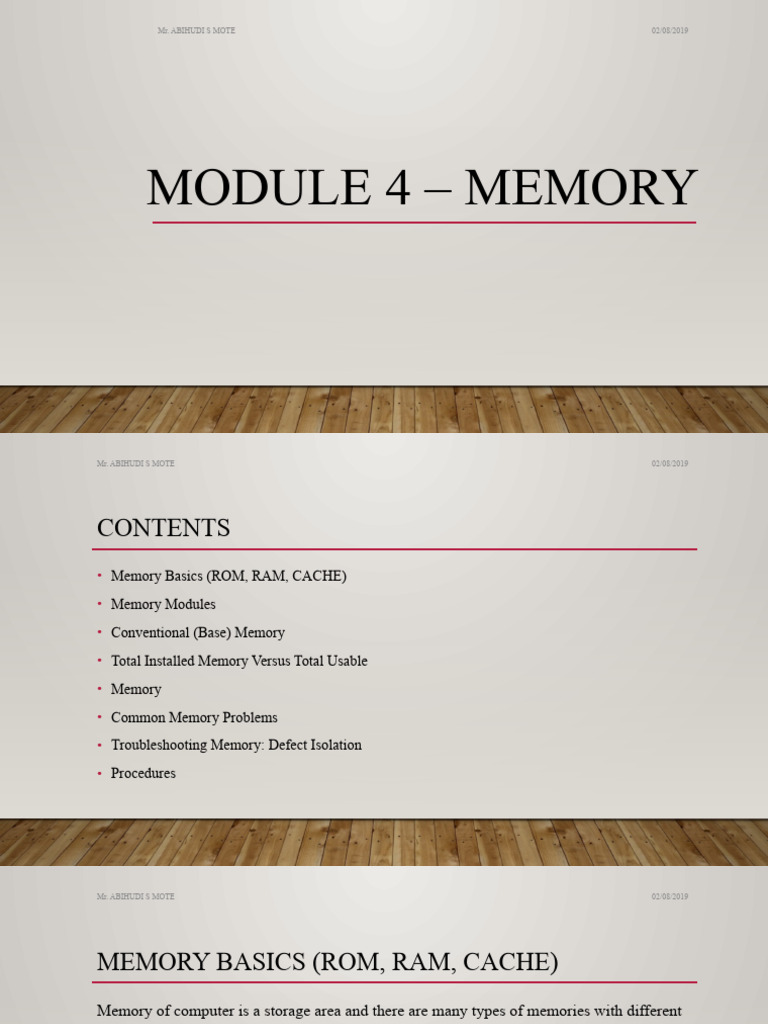 MEMORY | PDF | Random Access Memory | Bios
