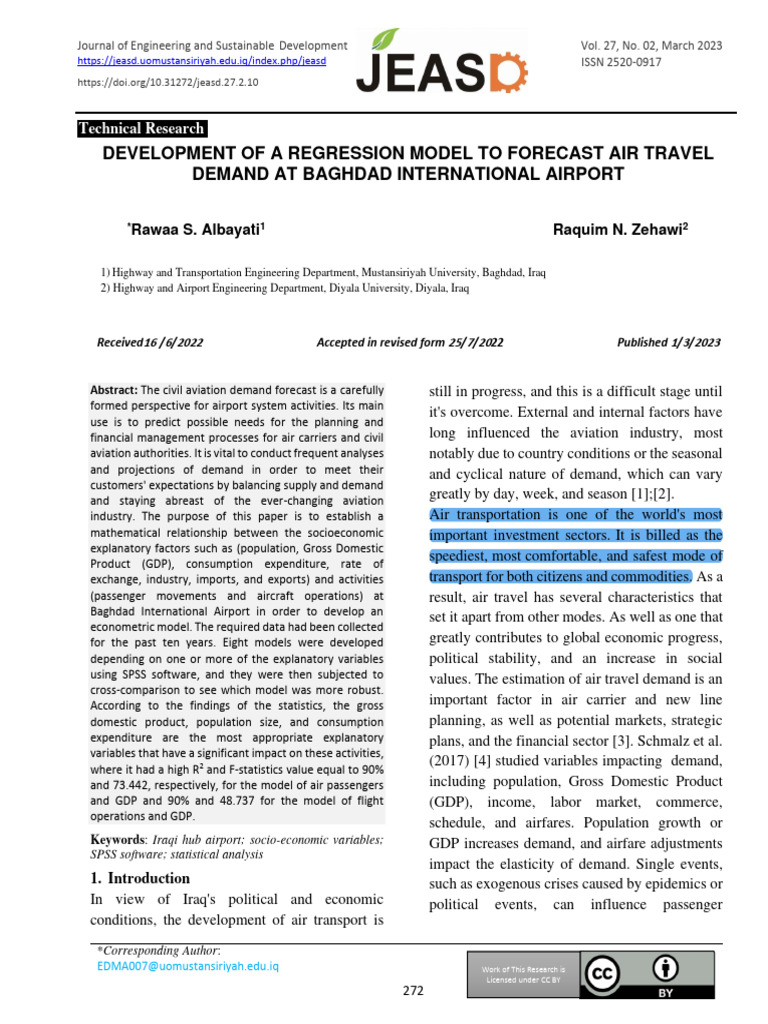 DEVELOPMENT_OF_A_REGRESSION_MODEL_TO_FORECAST_AIR_ | PDF | Gross ...