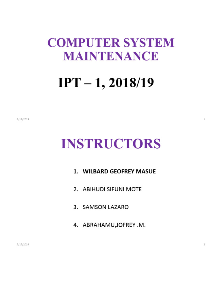 Computer System Maintenance Guide | PDF | Computer Data Storage | Central Processing Unit