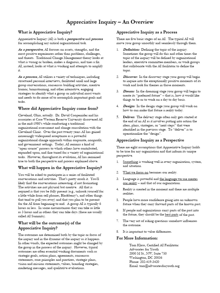 Appreciative Inquiry | Download Free PDF | Artificial Intelligence ...