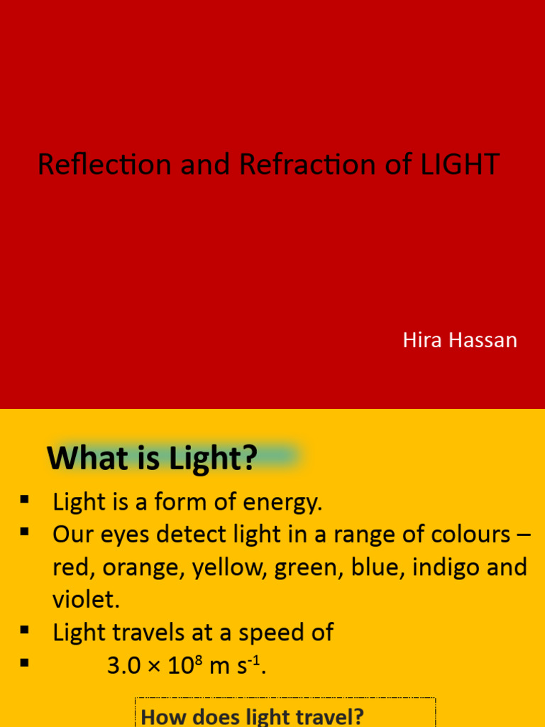 Reflection and Refraction of Light | PDF | Refraction | Mirror