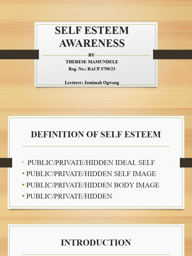 Self Esteem Awareness | PDF | Self Esteem | Cognition