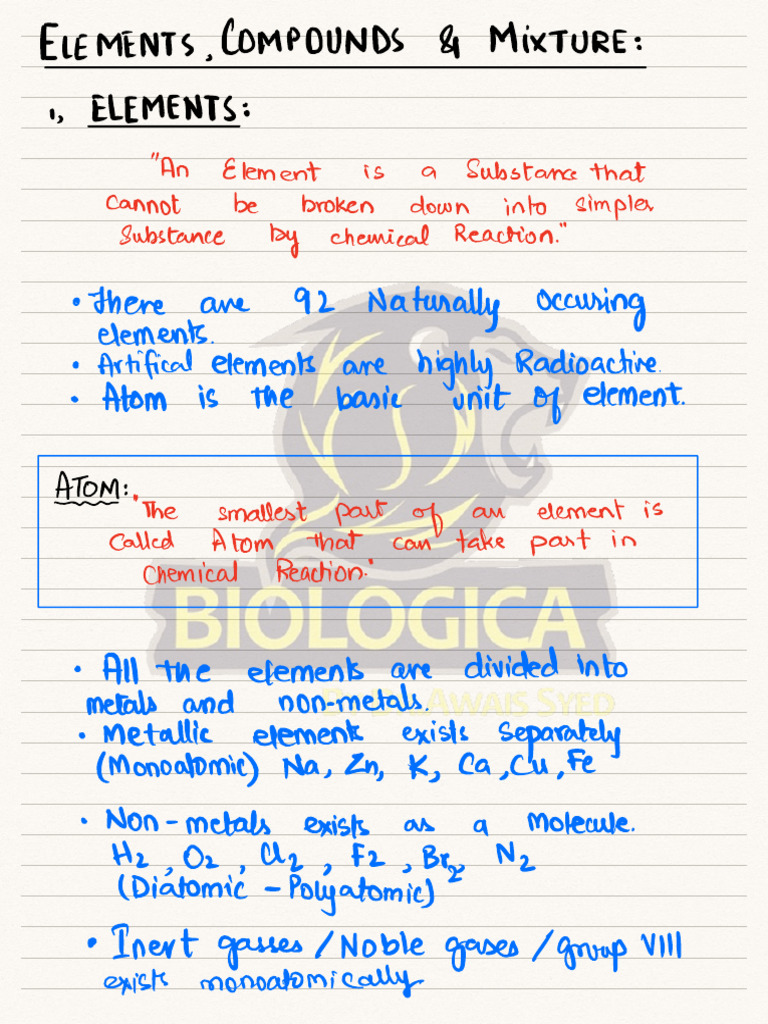 Elements, Compounds, and Mixtures Explained | PDF | Ion | Chemical ...