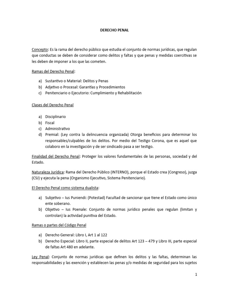 DERECHO PENAL | PDF | Derecho penal | Castigos