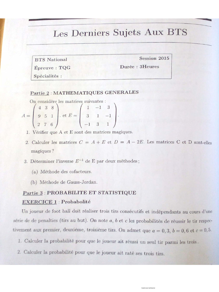 Derniers Sujets Aux BTS | PDF