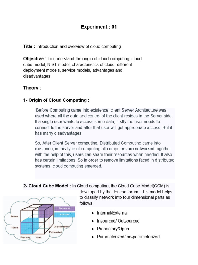 CC Experiment 01 | PDF | Cloud Computing | Software As A Service