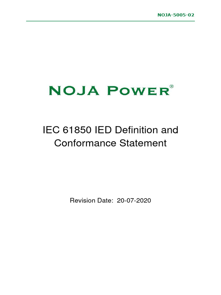 NOJA-5005-02 IEC 61850 IED Definition and Conformance Statement - 0 ...