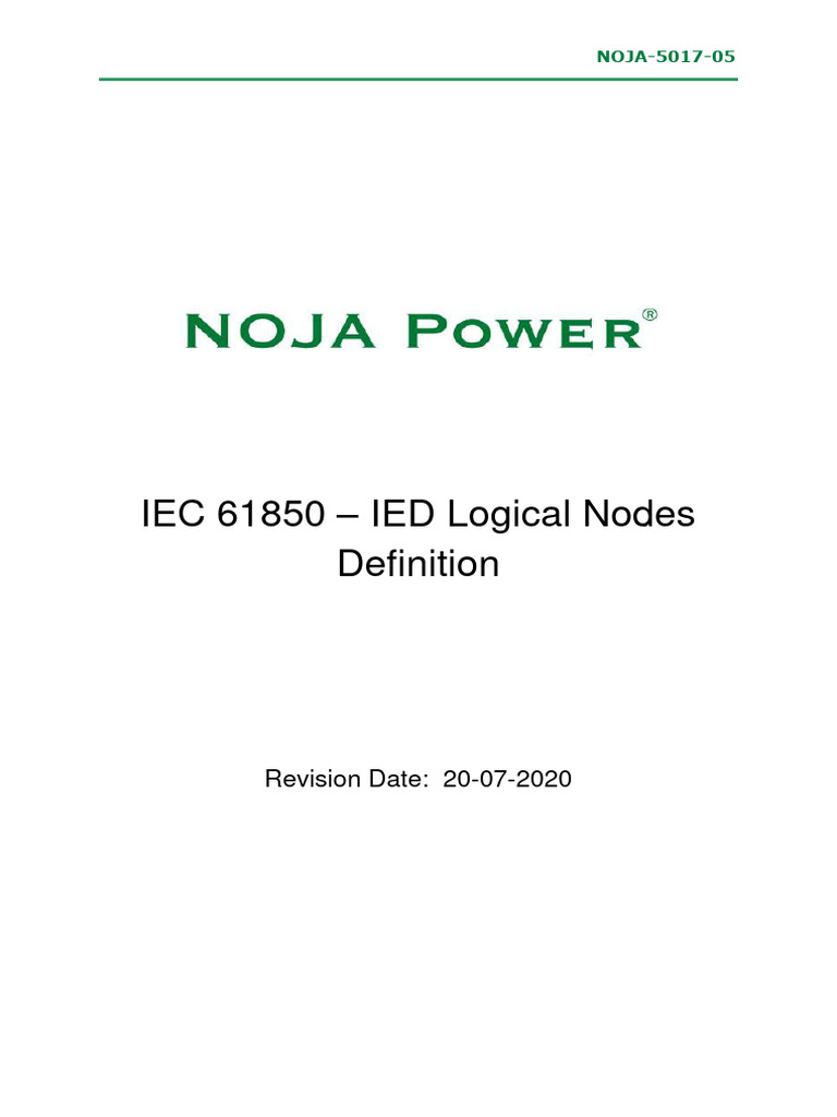 NOJA-5017-05 IEC 61850 IED Logical Nodes Definition | PDF | Electrical ... NOJA-5017-05 IEC 61850 IED Logical Nodes Definition | PDF | Electrical ...