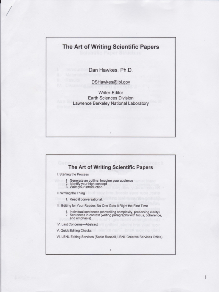 Writing Scientific Paper | PDF
