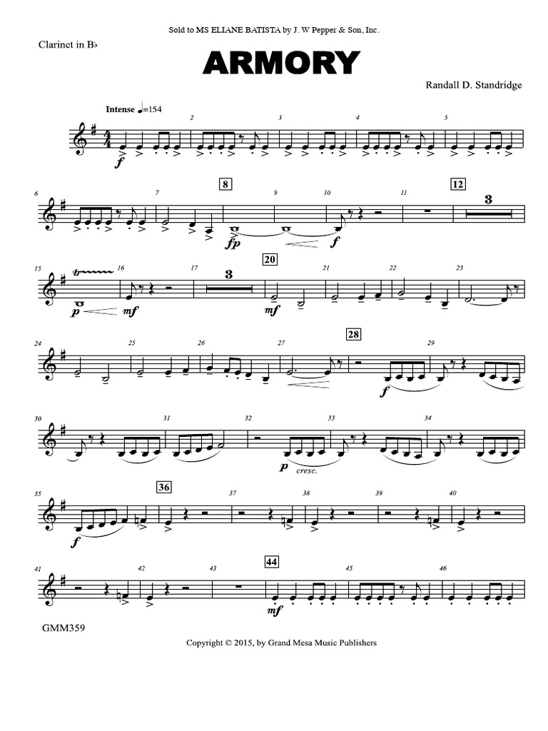 Armory - Clarinet | PDF