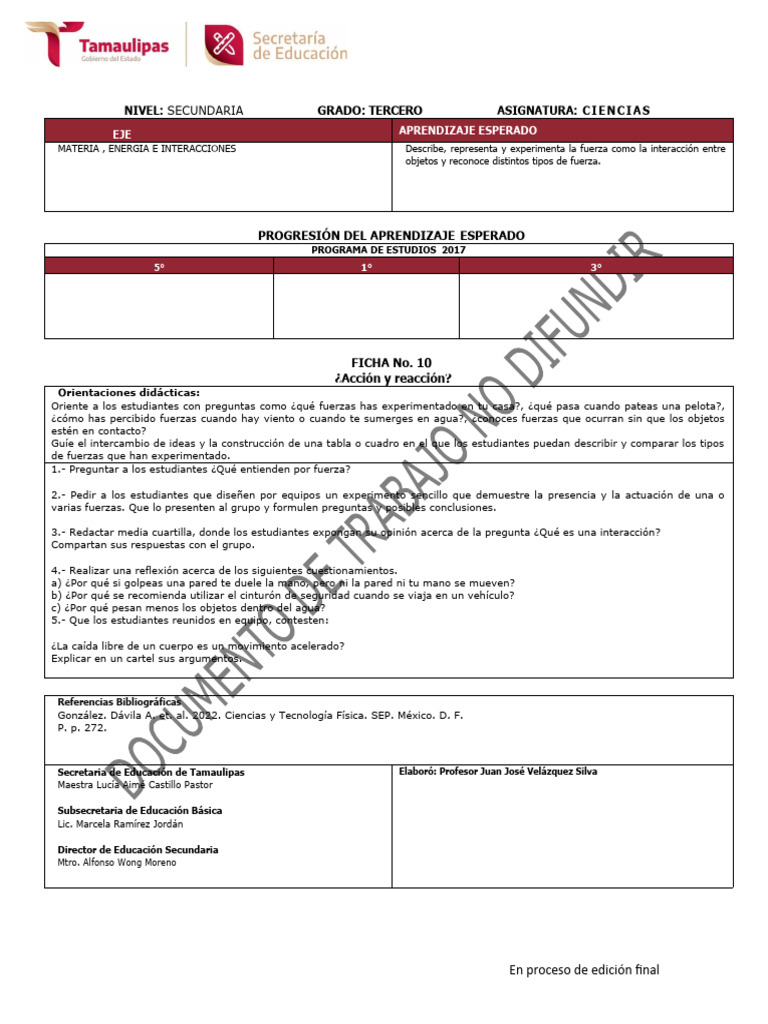 Ficha 10 | PDF | Fuerza