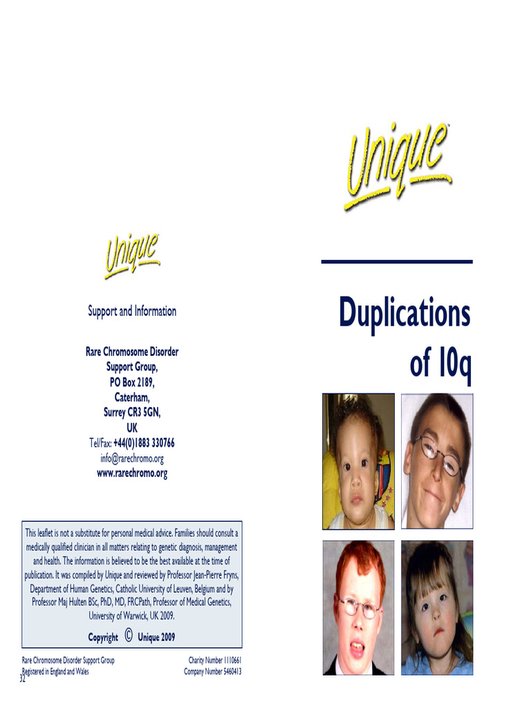 Duplications of 10q FTNS.pub - Unique - The Rare Chromosome ... | PDF ...