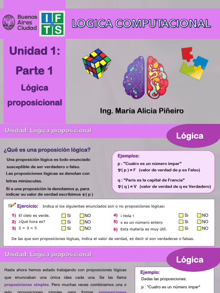Teórico 1 Lógica Proposicional | PDF | Proposición | Lógica