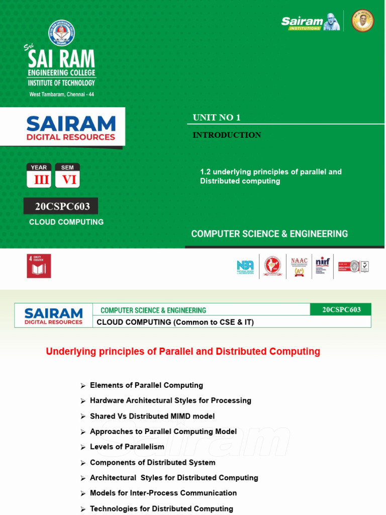 1.2 Underlying Principles of Parallel and Distributed Computing | PDF | Parallel Computing ...